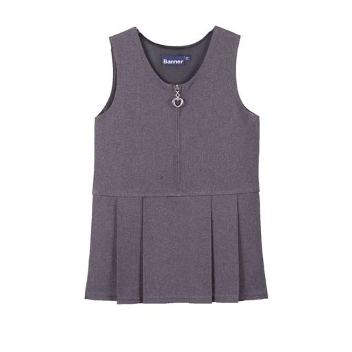 Grey Pinafore Dress. - Unismart
